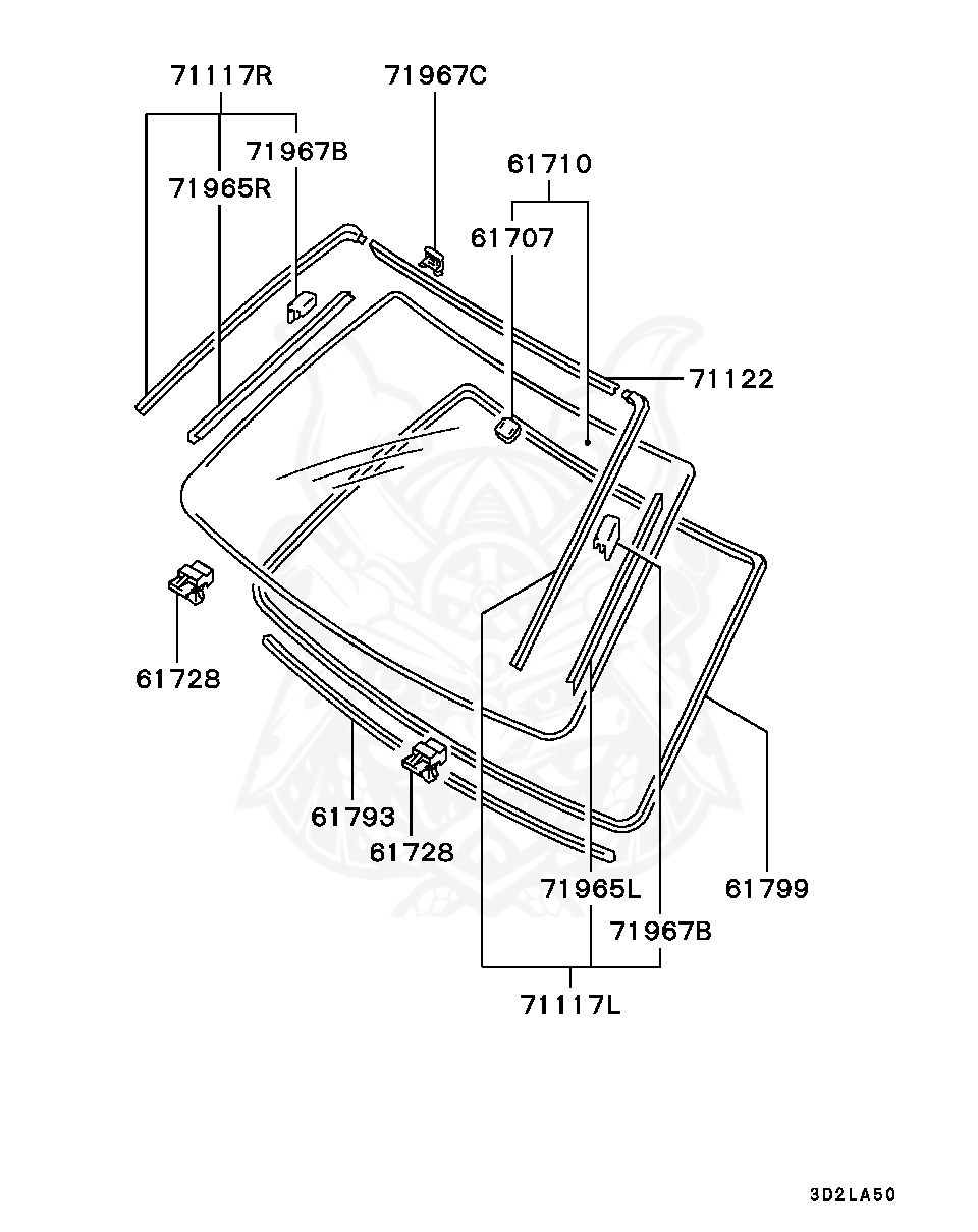 MB828003 - Mitsubishi - Button, Windshield Glass - Nengun Performance