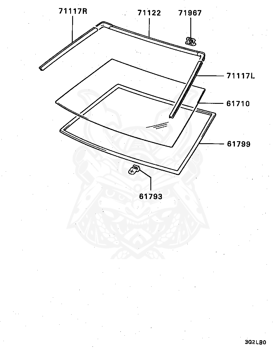 MB198536 - Mitsubishi - Clip, Windshield Moulding - Nengun Performance
