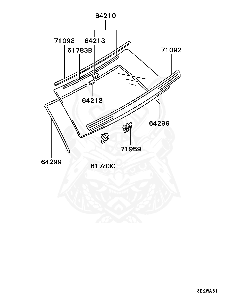 MB696794 - Mitsubishi - Moulding, Rr Window, Lwr - Nengun Performance