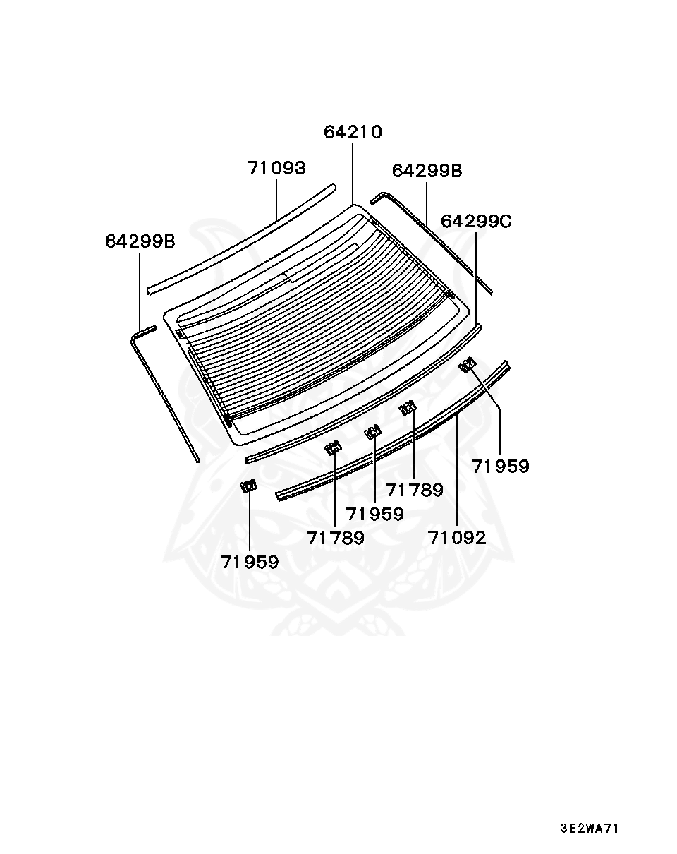 MR191592 - Mitsubishi - Moulding, Rr Window, Upr - Nengun Performance