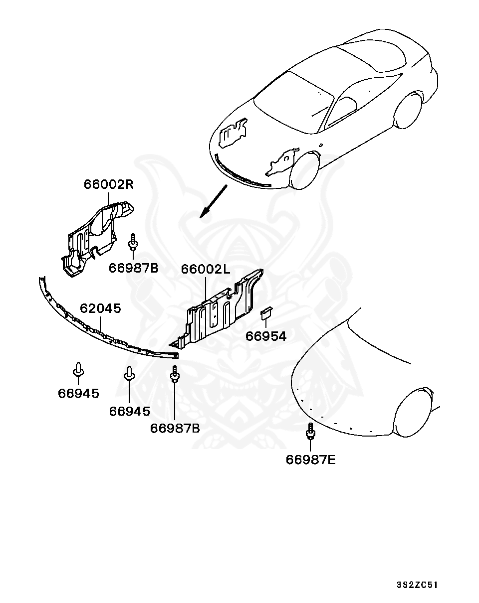 MB547806 - Mitsubishi - CLIP, RR BUMPER - Nengun Performance