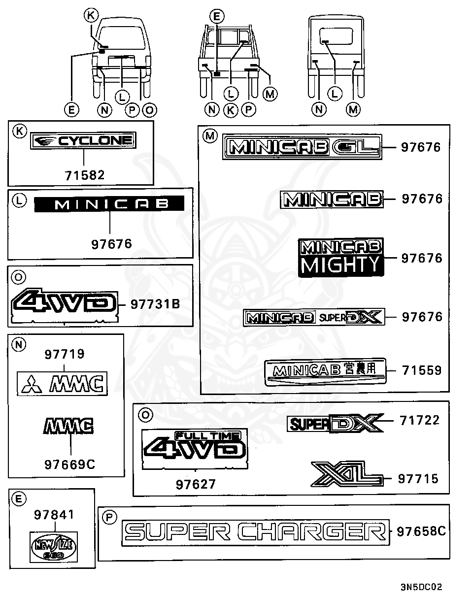 MB738151 - Mitsubishi - Decal, Three-dia Mmc - Nengun Performance