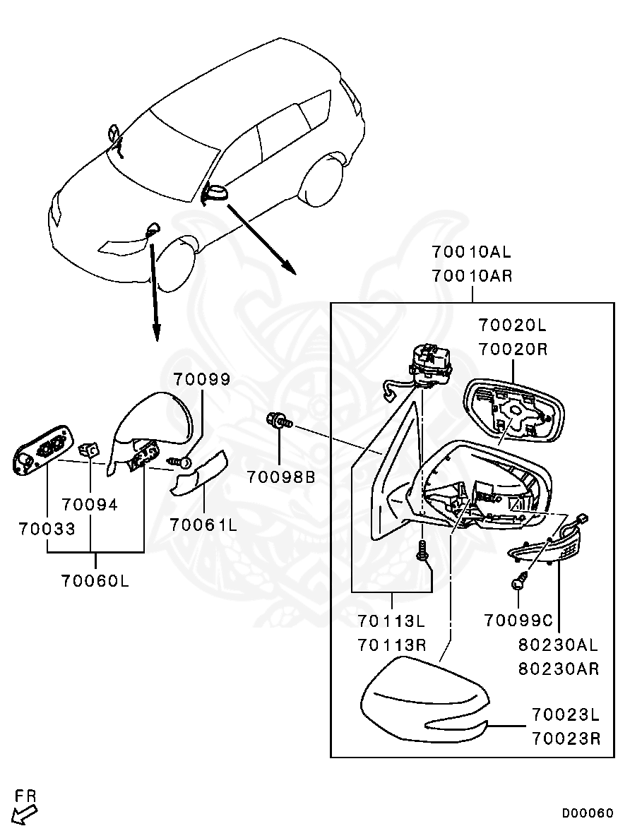 MS240122 - Mitsubishi - Bolt, Mirror Front Under - Nengun Performance