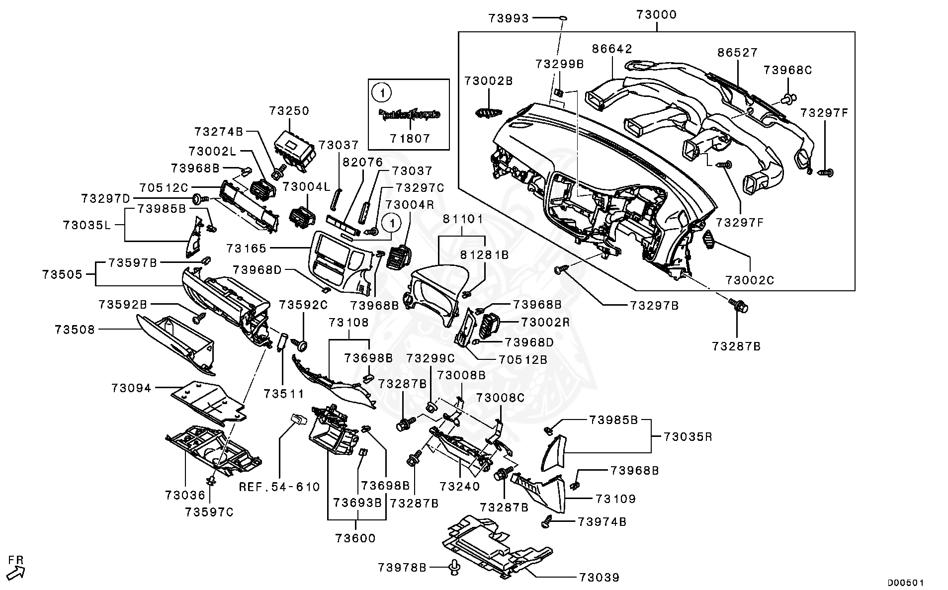 MR402859 - Mitsubishi - Clip, Floor Console - Nengun Performance