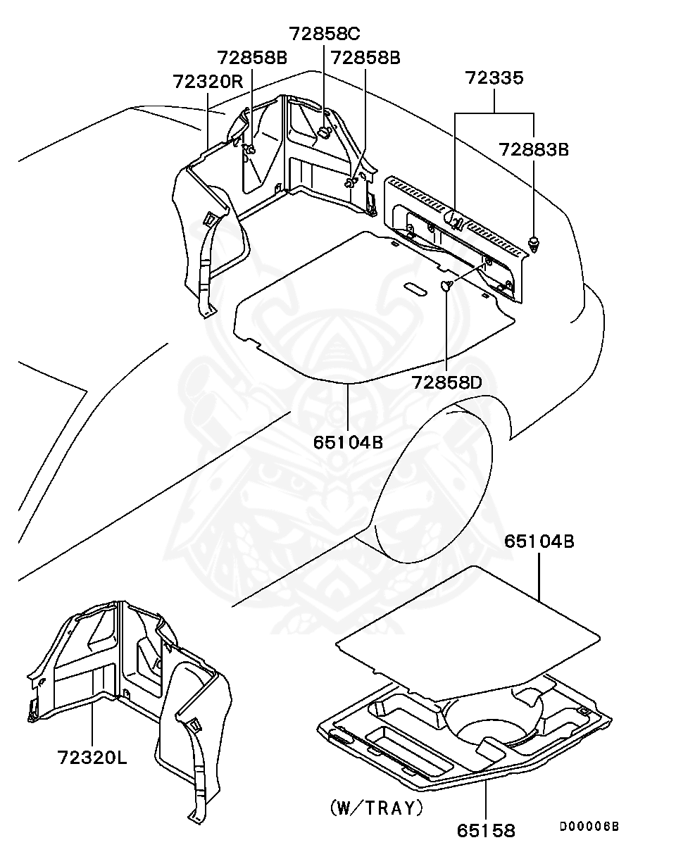 MR975477HC - Mitsubishi - Clip, Trunk Room Trim - Nengun Performance