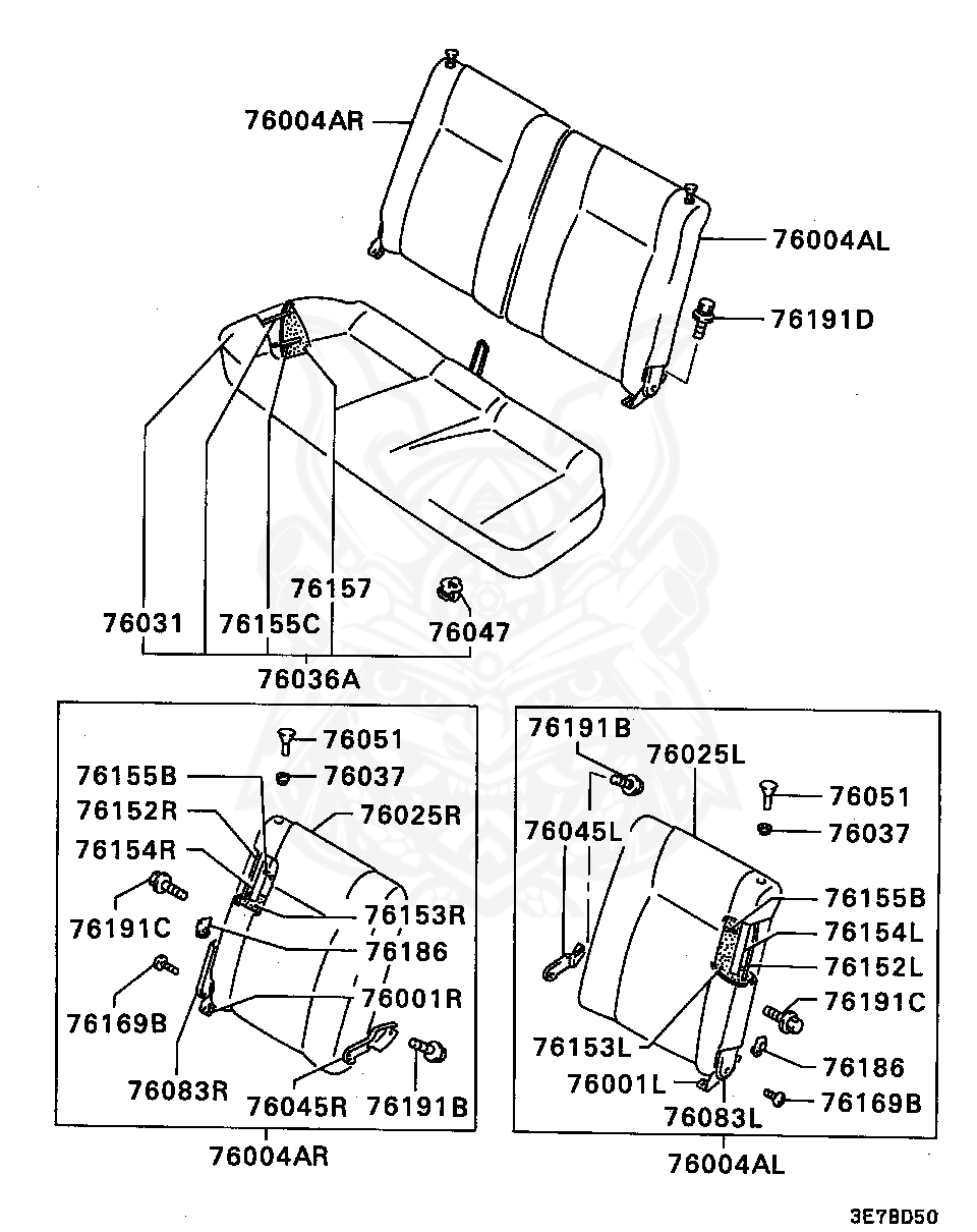 MB873947 - Mitsubishi - Stopper, Rr Seat - Nengun Performance
