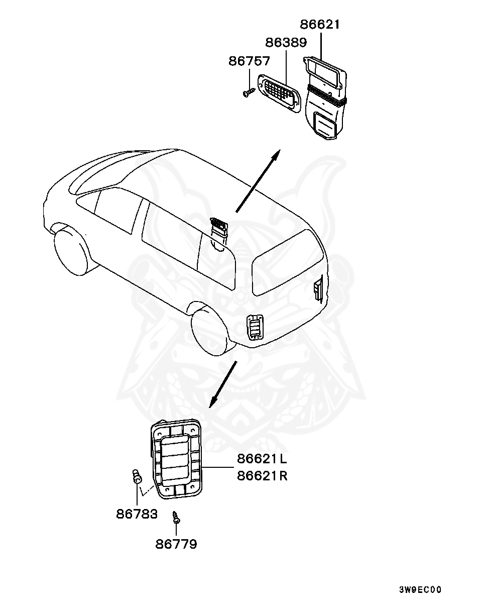 MF453030 - Mitsubishi - Screw, Room Lamp - Nengun Performance