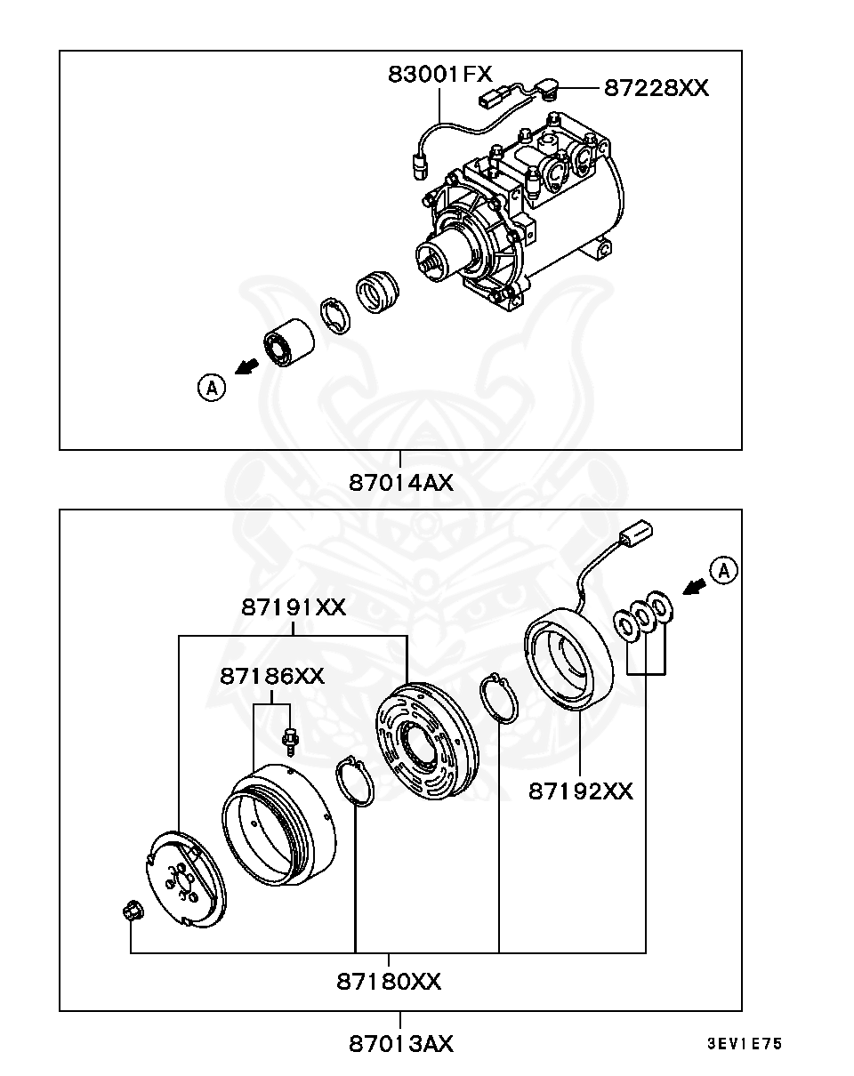 MR315936 - Mitsubishi - Clutch Kit, A / C Compressor Service - Nengun ...
