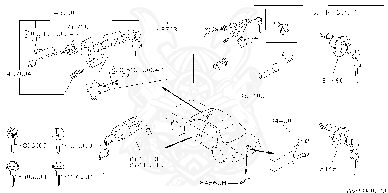 48703-06F00 - Nissan - Screw, Steering Lock - Nengun Performance
