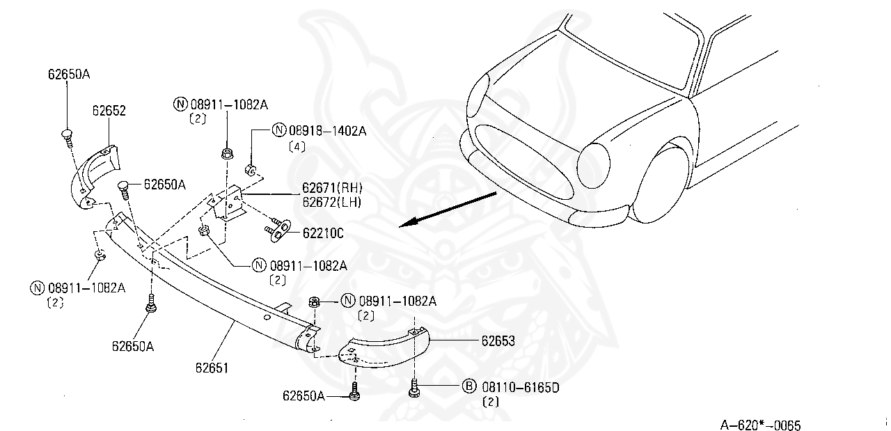62022-37B00 - Nissan - Bumper, Front Center - Nengun Performance