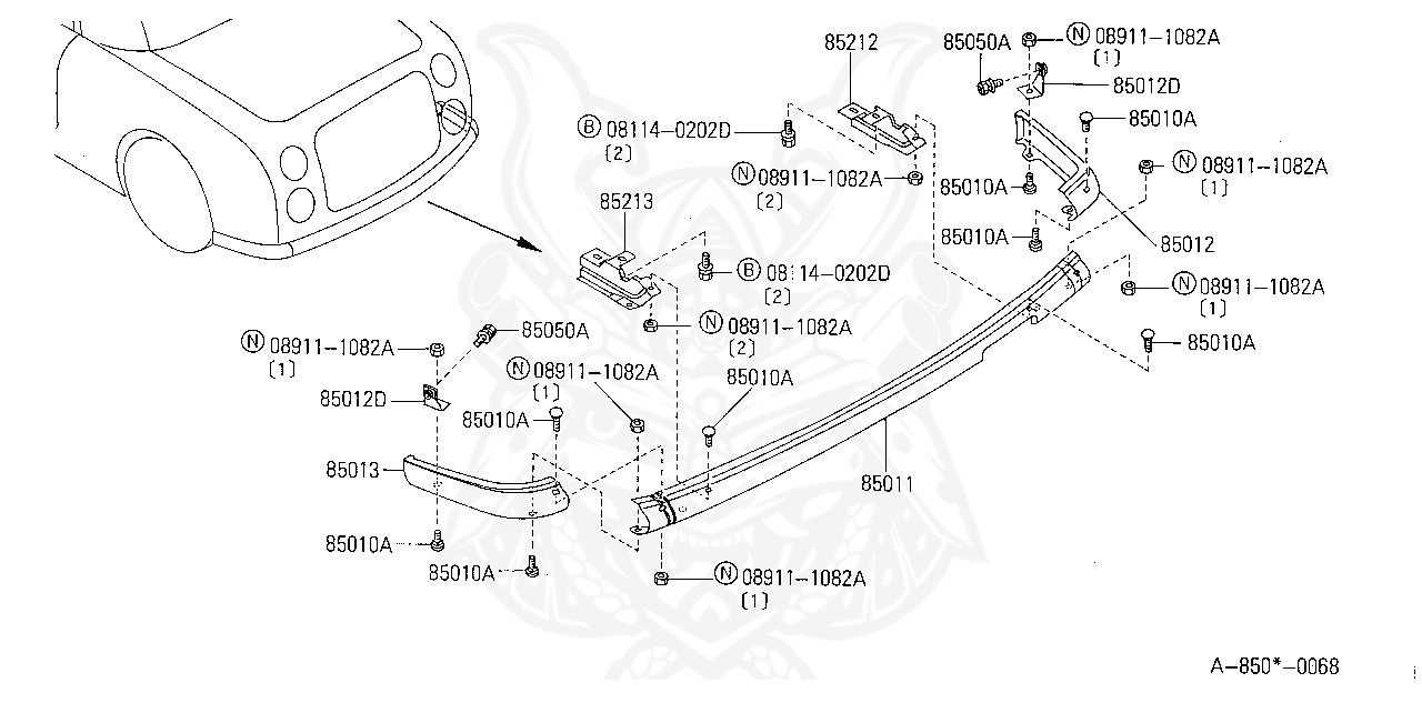 85022-37B00 - Nissan - Bumper, Rear Center - Nengun Performance
