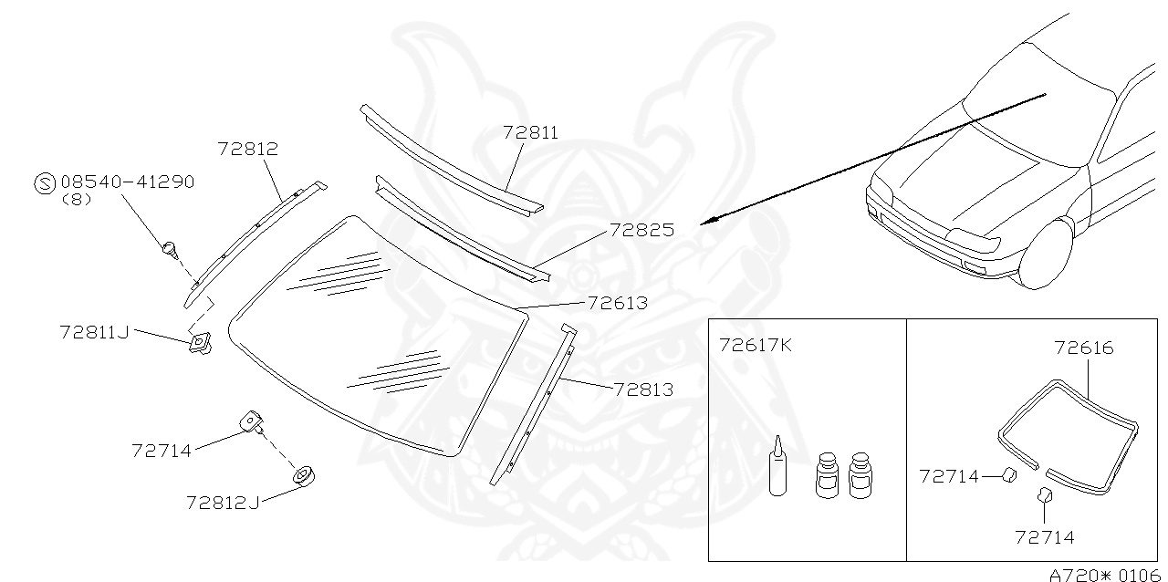 72712-50C00 - Nissan - Glass, Wind Shield - Nengun Performance