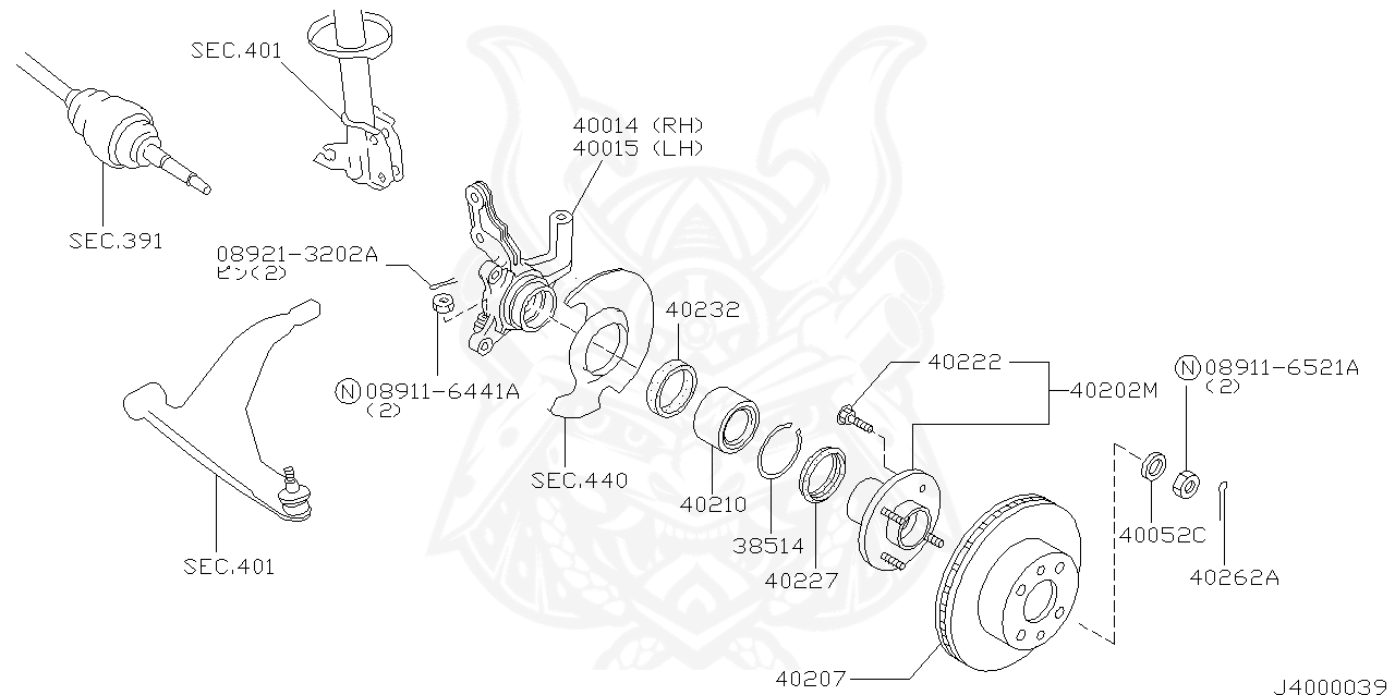 43222-70T00 - Nissan - Bolt, Hub - Nengun Performance
