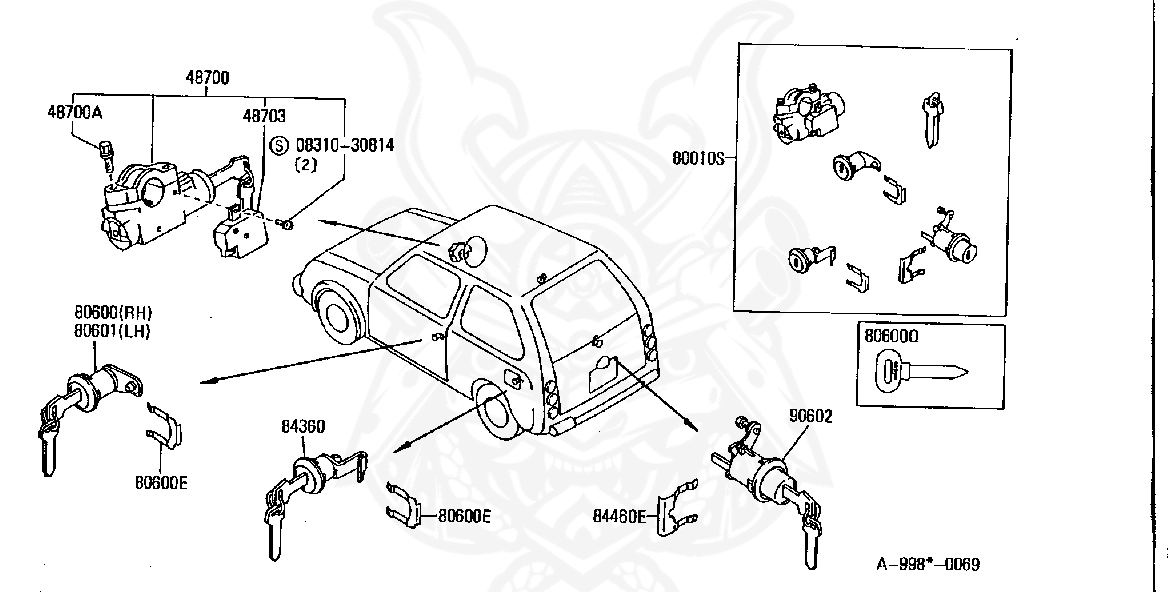 48703-06F00 - Nissan - Screw, Steering Lock - Nengun Performance