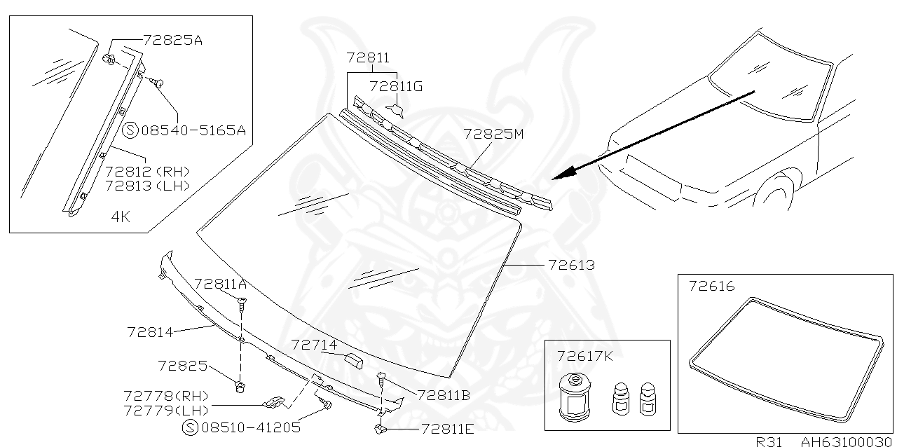 G2891-89925 - Nissan - Sealant Kit, Glass - Nengun Performance