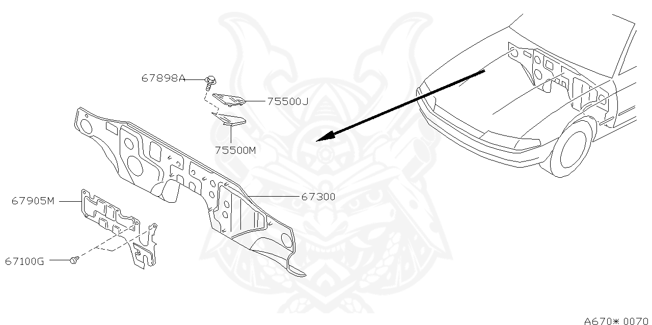 67300-08U33 - Nissan - Lower Firewall Complete - Nengun Performance