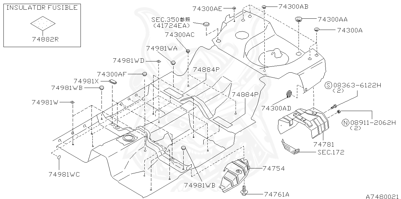 64890-U7400 - Nissan - Drain Hole Cover - Nengun Performance