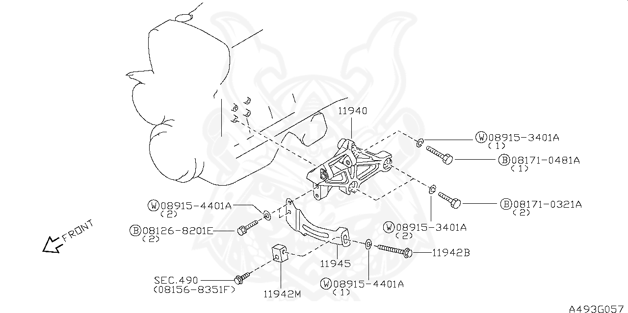 11942-05U00 - Nissan - Bracket Adjust Bolt - Nengun Performance