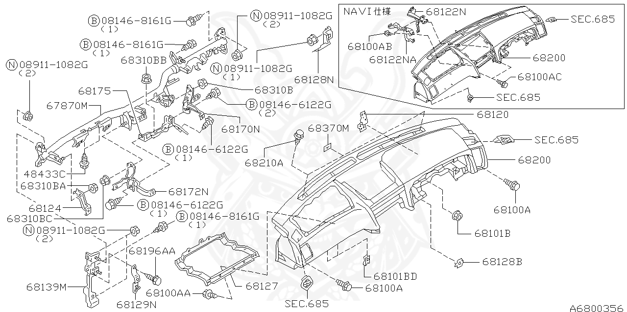 67870-AA000 - Nissan - Steering Member Support - Nengun Performance
