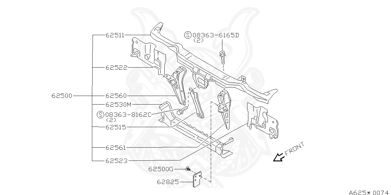 62500-60F00 - Nissan - Support Assembly, Radiator Core - Nengun Performance