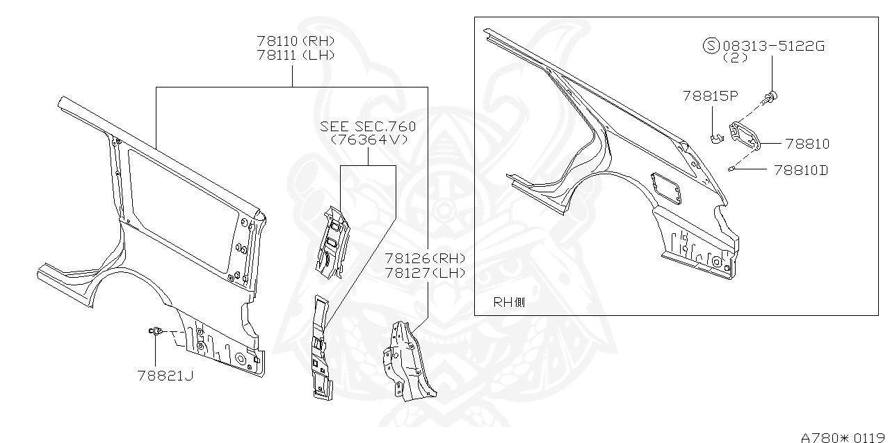 78837-70T00 - Nissan - Bumper Fuel Filler Lid - Nengun Performance