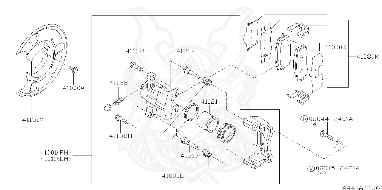 41080-09G28 - Nissan - Hardware Kit, Front Disc Brake Pad - Nengun ...
