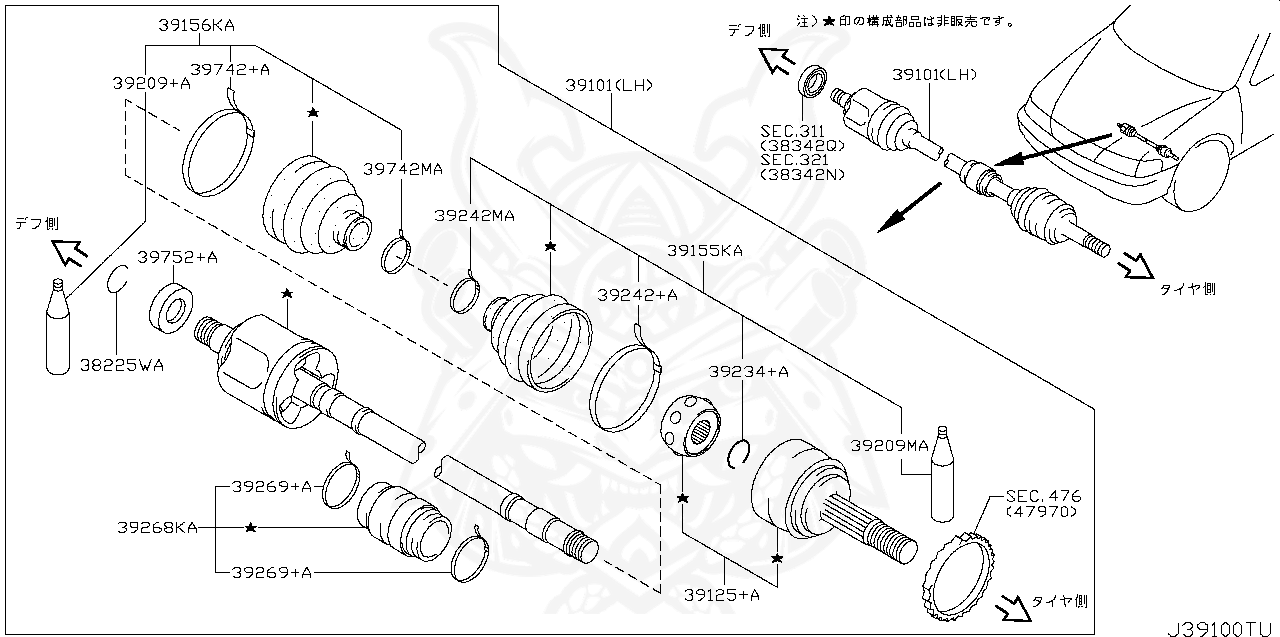 38225-35F00 - Nissan - Circuit, Side Gear - Nengun Performance