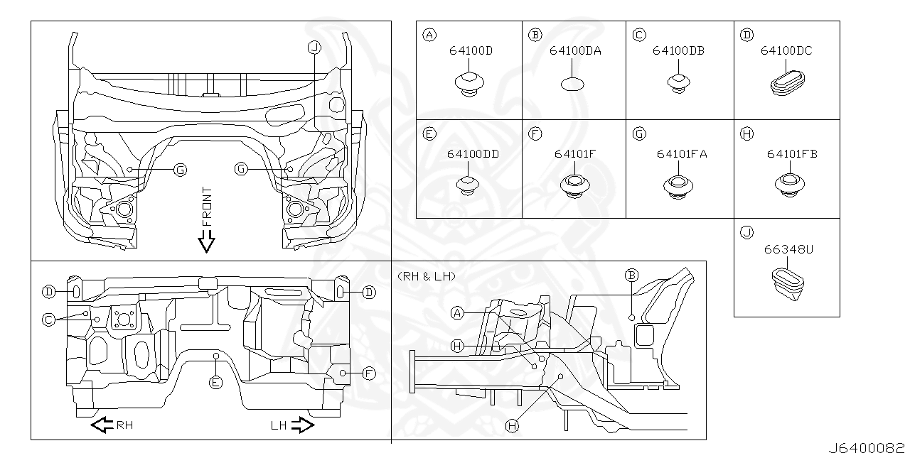 64891-W5000 - Nissan - Fastener Front Door Inside - Nengun Performance