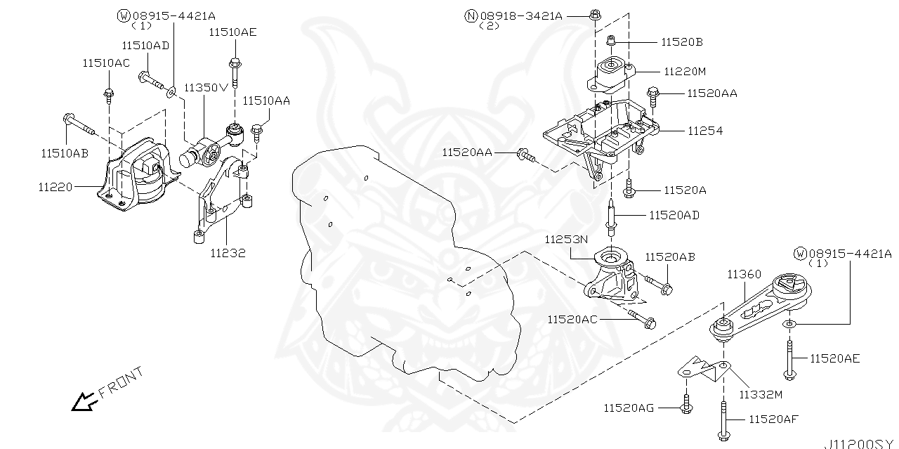 11220-ED000 - Nissan - Insulator Assembly, Engine Mounting Front Lh ...