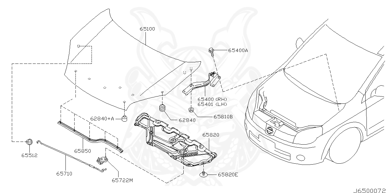 65722-EN00A - Nissan - Clamp, Hood Rod - Nengun Performance