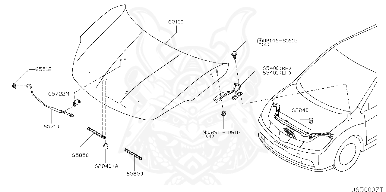 65722-EN00A - Nissan - Clamp, Hood Rod - Nengun Performance