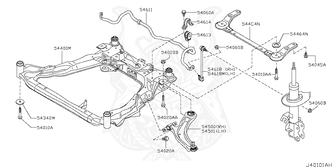 54668-1AA0E - Nissan - Rod Assembly, Connecting Stabilizer - Nengun ...