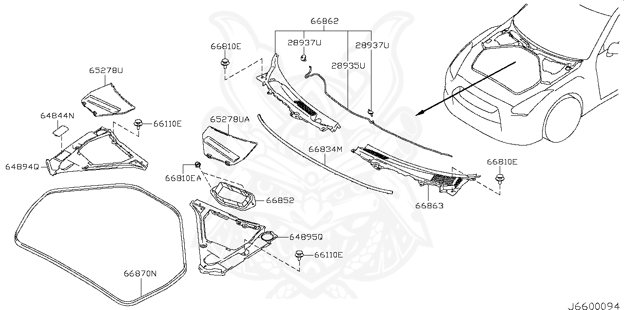 66852-JK000 - Nissan - Cover, Air Intake - Nengun Performance