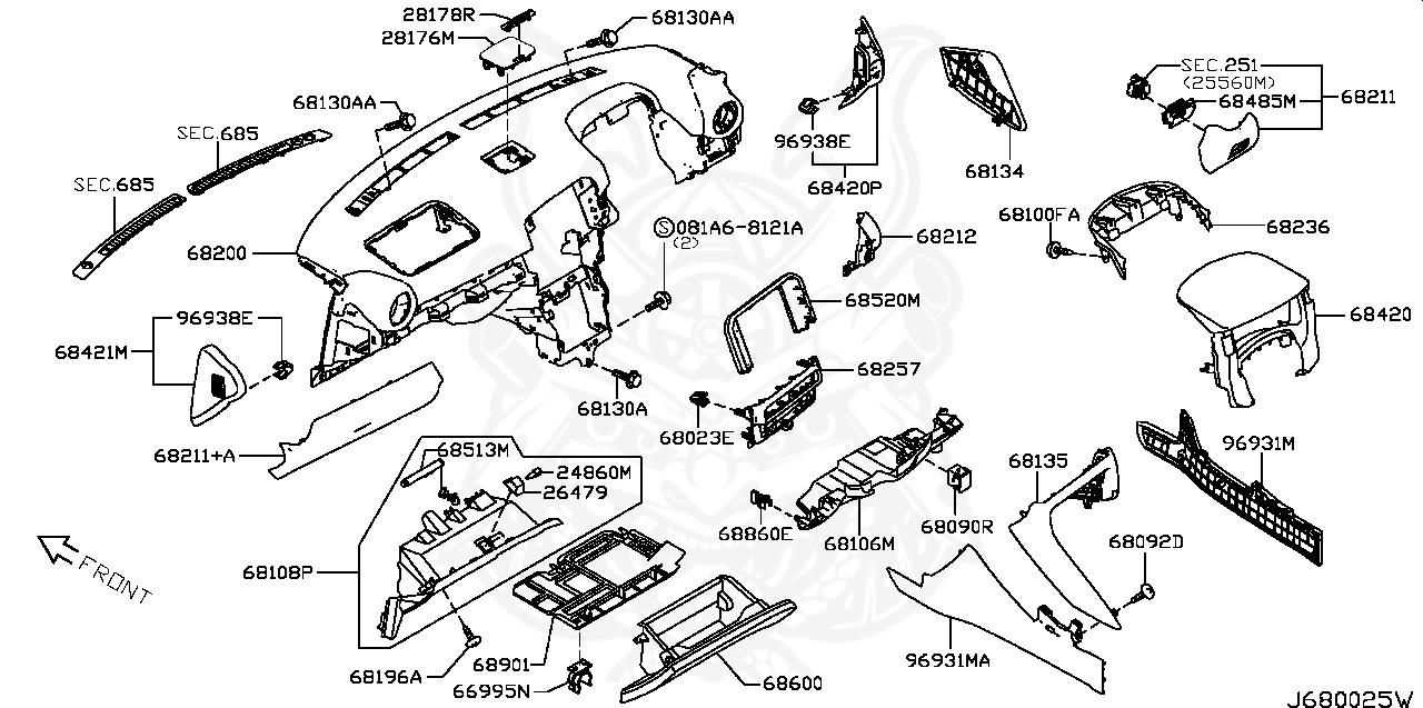 96906-6AV0A - Nissan - Finisher, Console - Nengun Performance