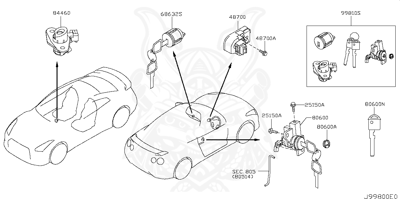 48703-06F0A - Nissan - Screw, Steering Lock - Nengun Performance