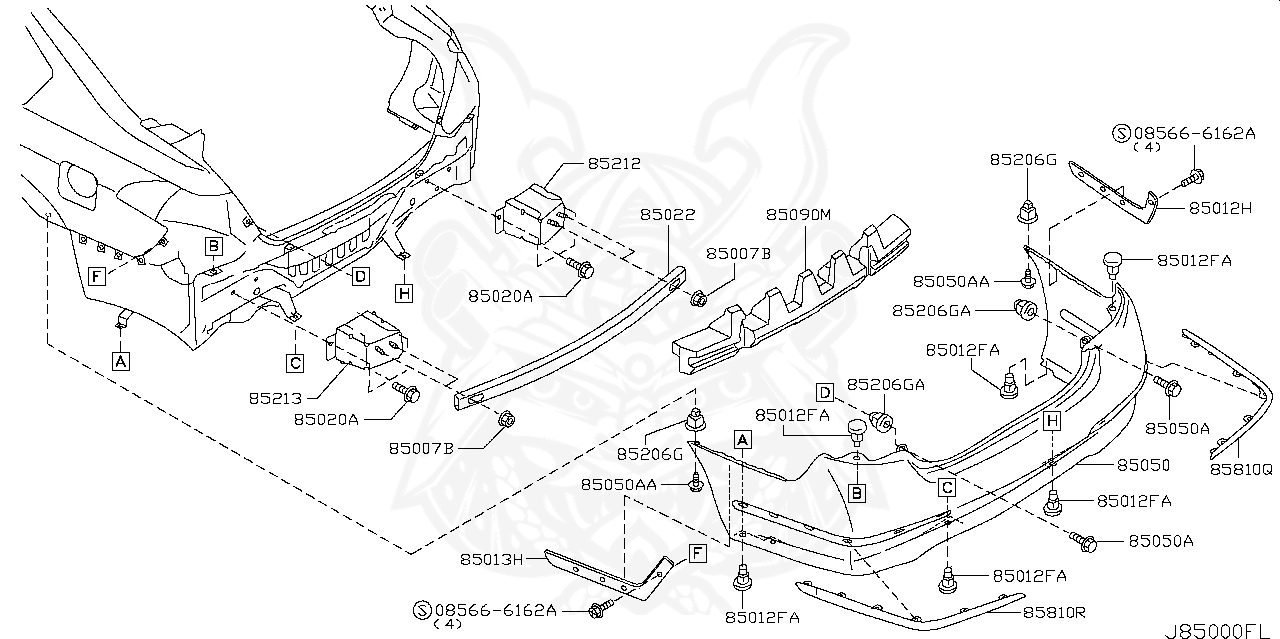 01466-00261 - Nissan - Front Bumper Screw - Nengun Performance