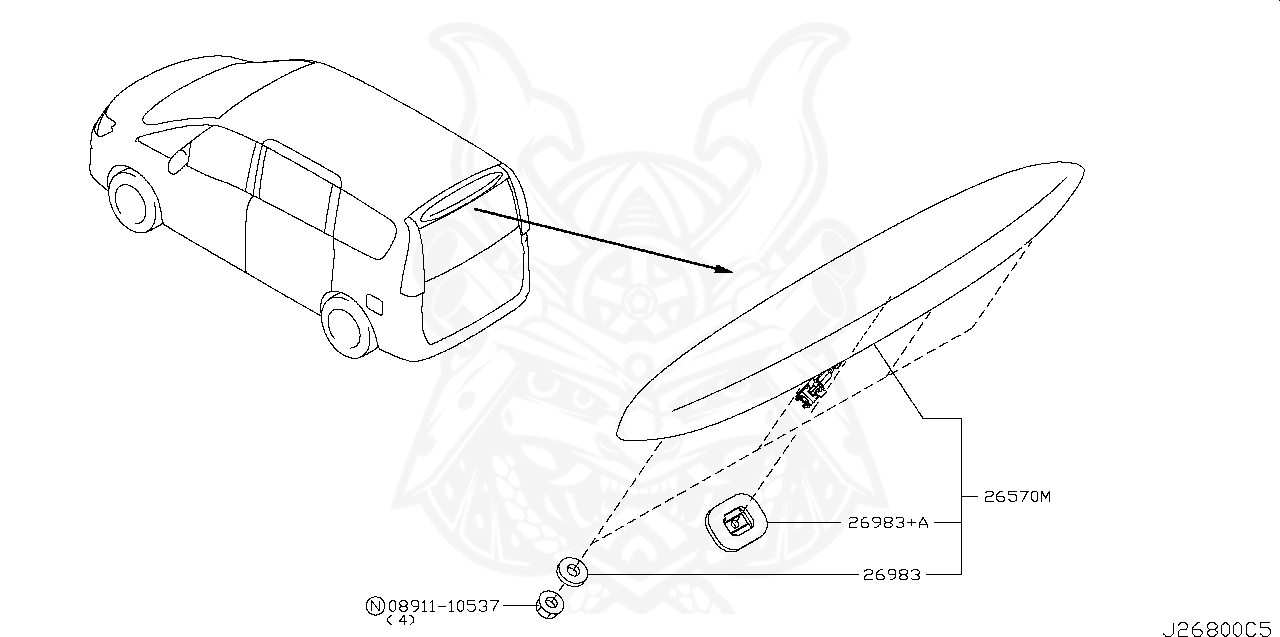 26590-1VM0D - Nissan - High Mount Stop Lamp Assembly - Nengun Performance