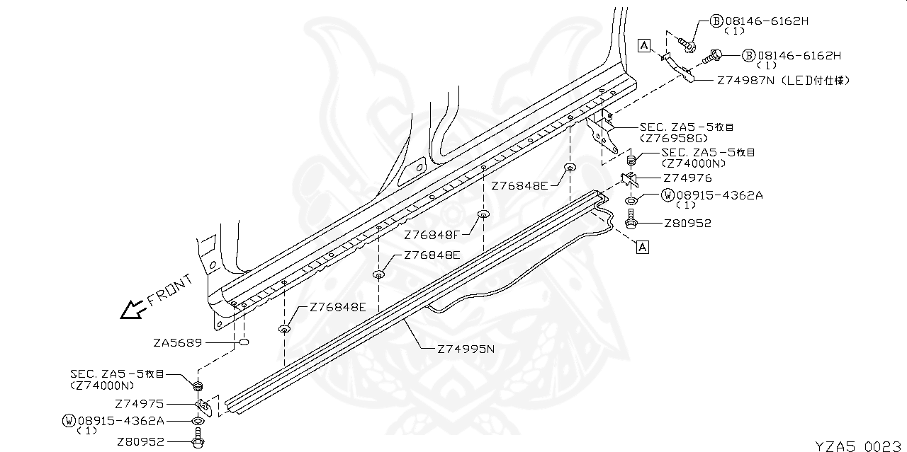 64891-W5000 - Nissan - Fastener Front Door Inside - Nengun Performance