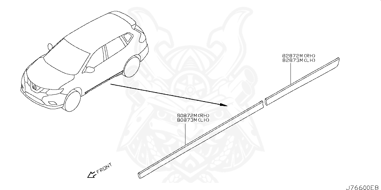 80877-4CE0A - Nissan - Front Door Moulding, LH - Nengun Performance