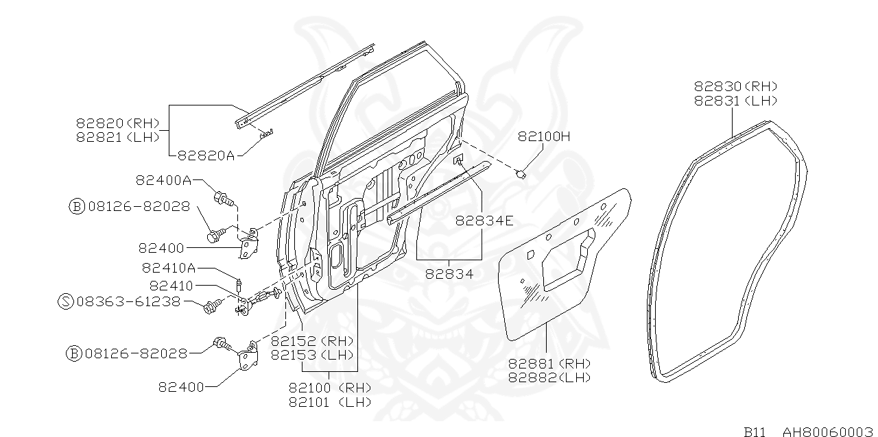 80872-W1011 - Nissan - Rubber Bumper, Door - Nengun Performance