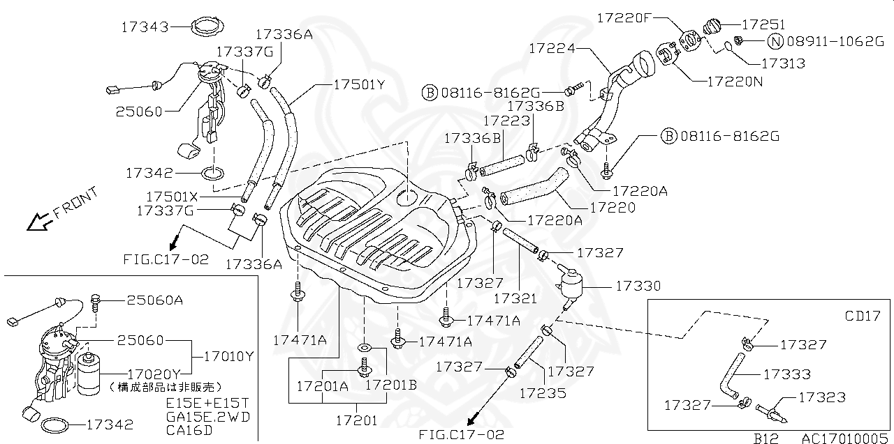 17342-01L00 - Nissan - O-Ring Seal Fuel Gauge - Nengun Performance