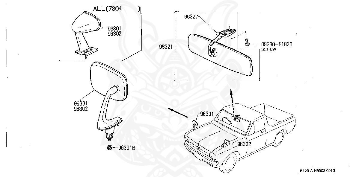 96301-H1100 - Nissan - Mirror Assembly, Outside Rh - Nengun Performance