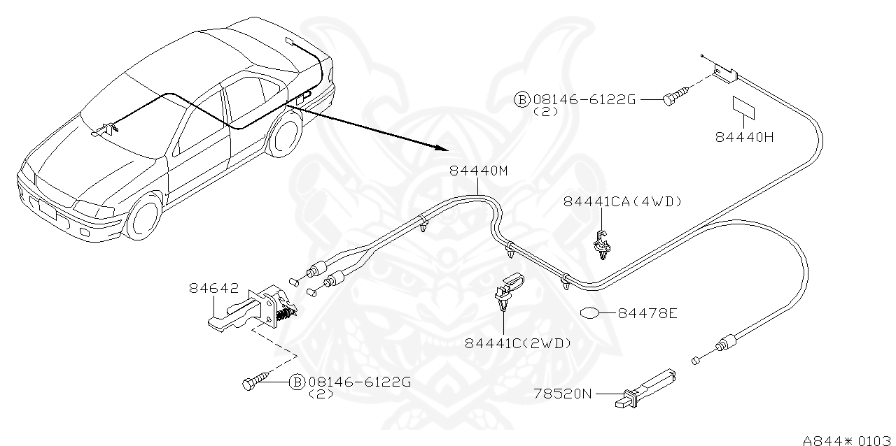 64891-W5000 - Nissan - Fastener Front Door Inside - Nengun Performance