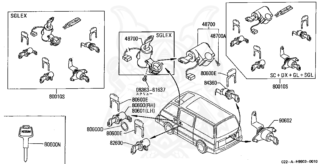 48703-06F00 - Nissan - Screw, Steering Lock - Nengun Performance