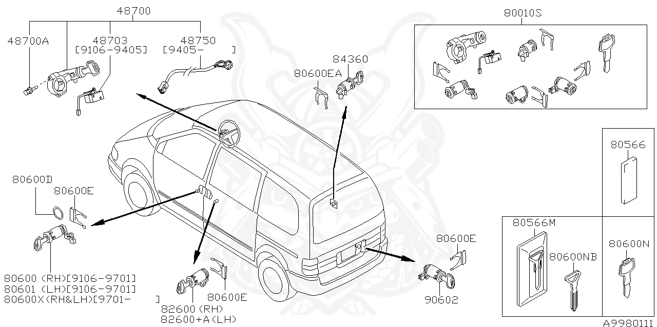 48703-06F00 - Nissan - Screw, Steering Lock - Nengun Performance