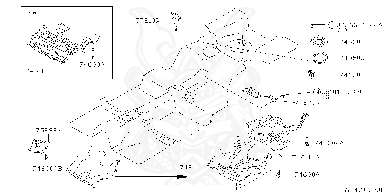 75892-70T10 - Nissan - Cover, Under Engine - Nengun Performance