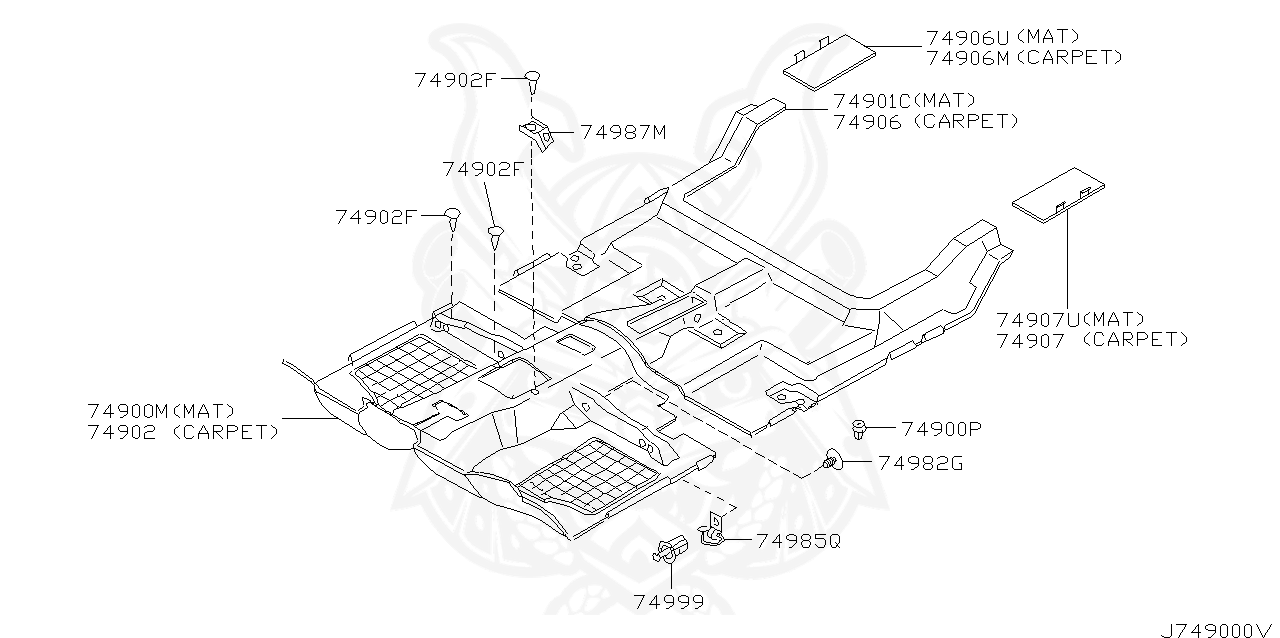 74985-40U00 - Nissan - Bracket, Carpet Front - Nengun Performance
