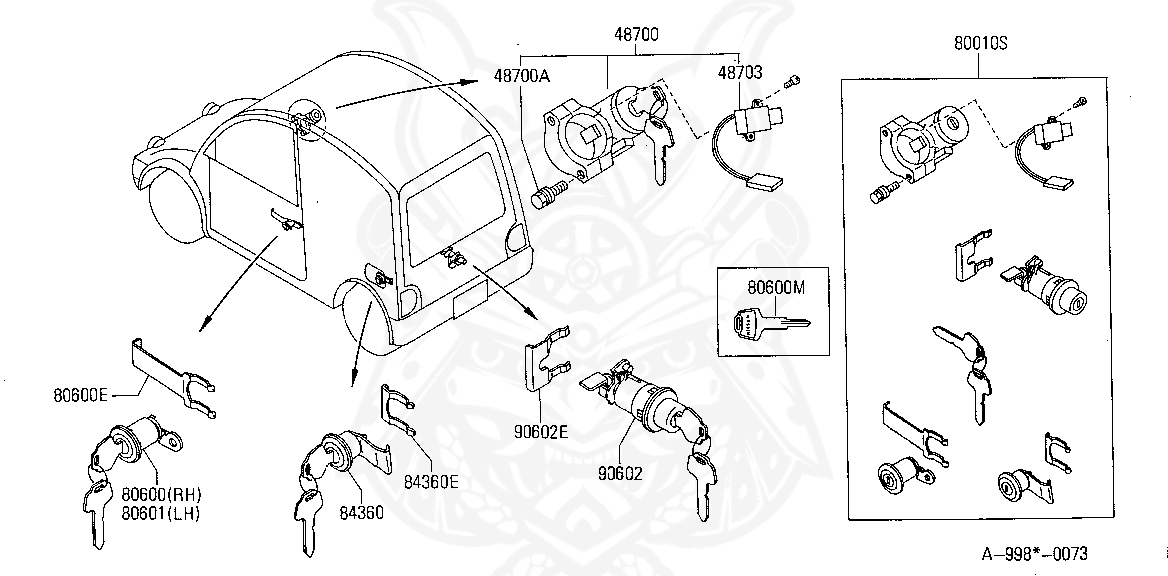 48703-06F00 - Nissan - Screw, Steering Lock - Nengun Performance