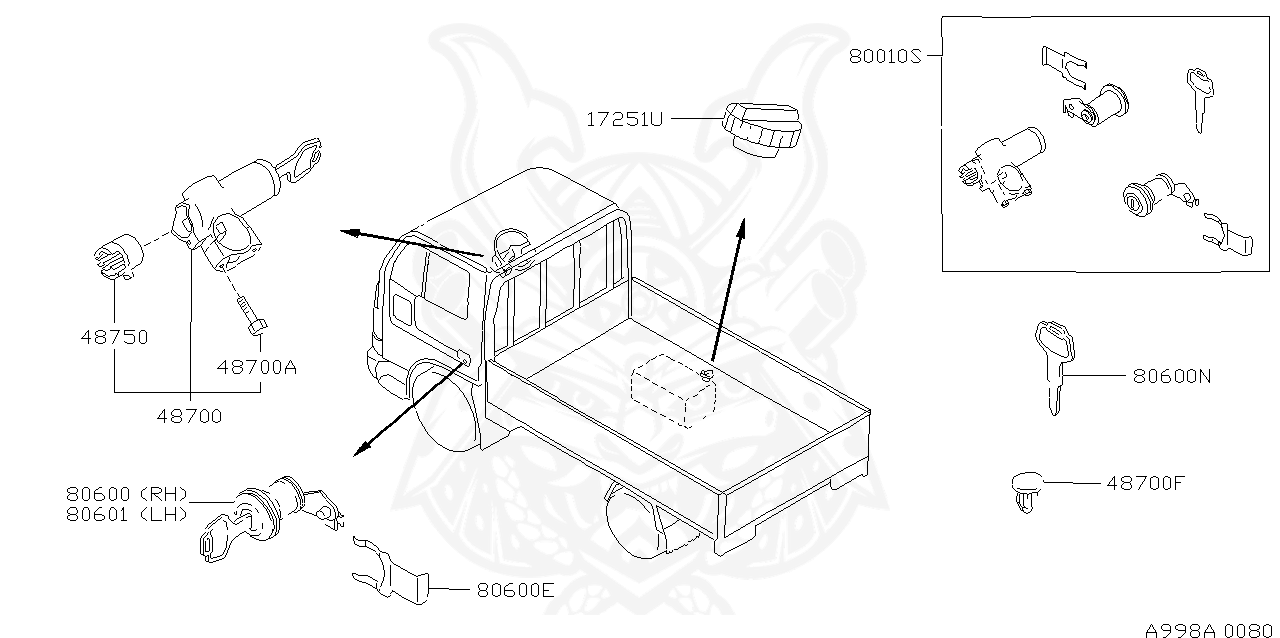 48703-06F00 - Nissan - Screw, Steering Lock - Nengun Performance