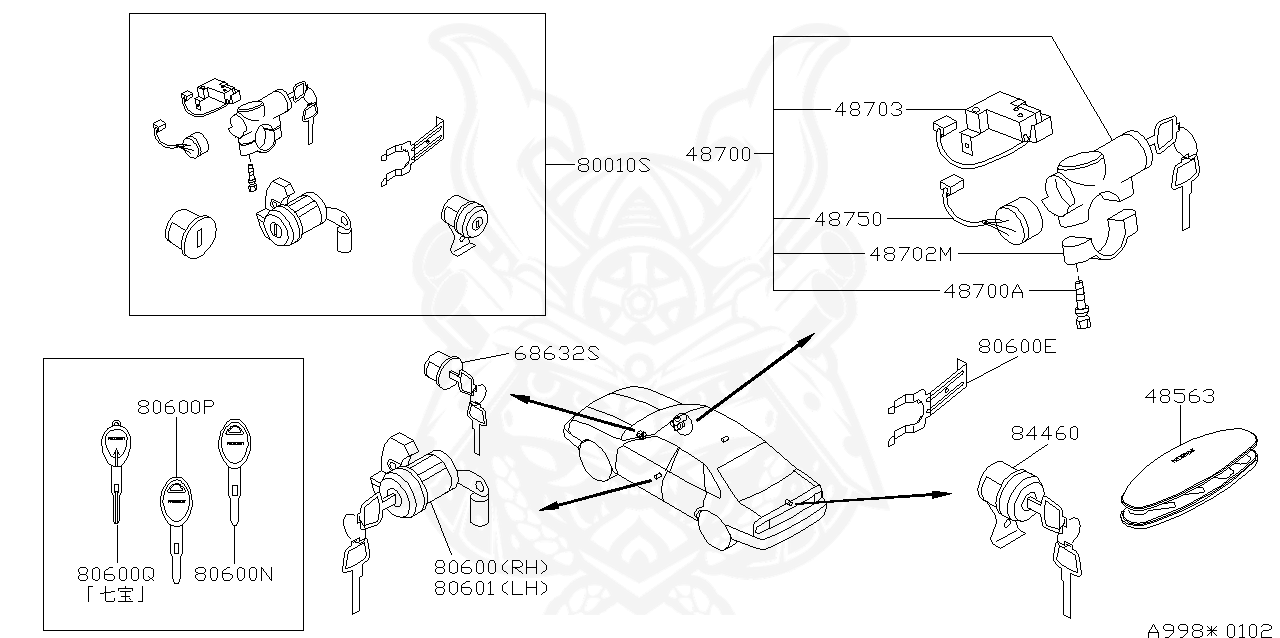 48703-06F00 - Nissan - Screw, Steering Lock - Nengun Performance